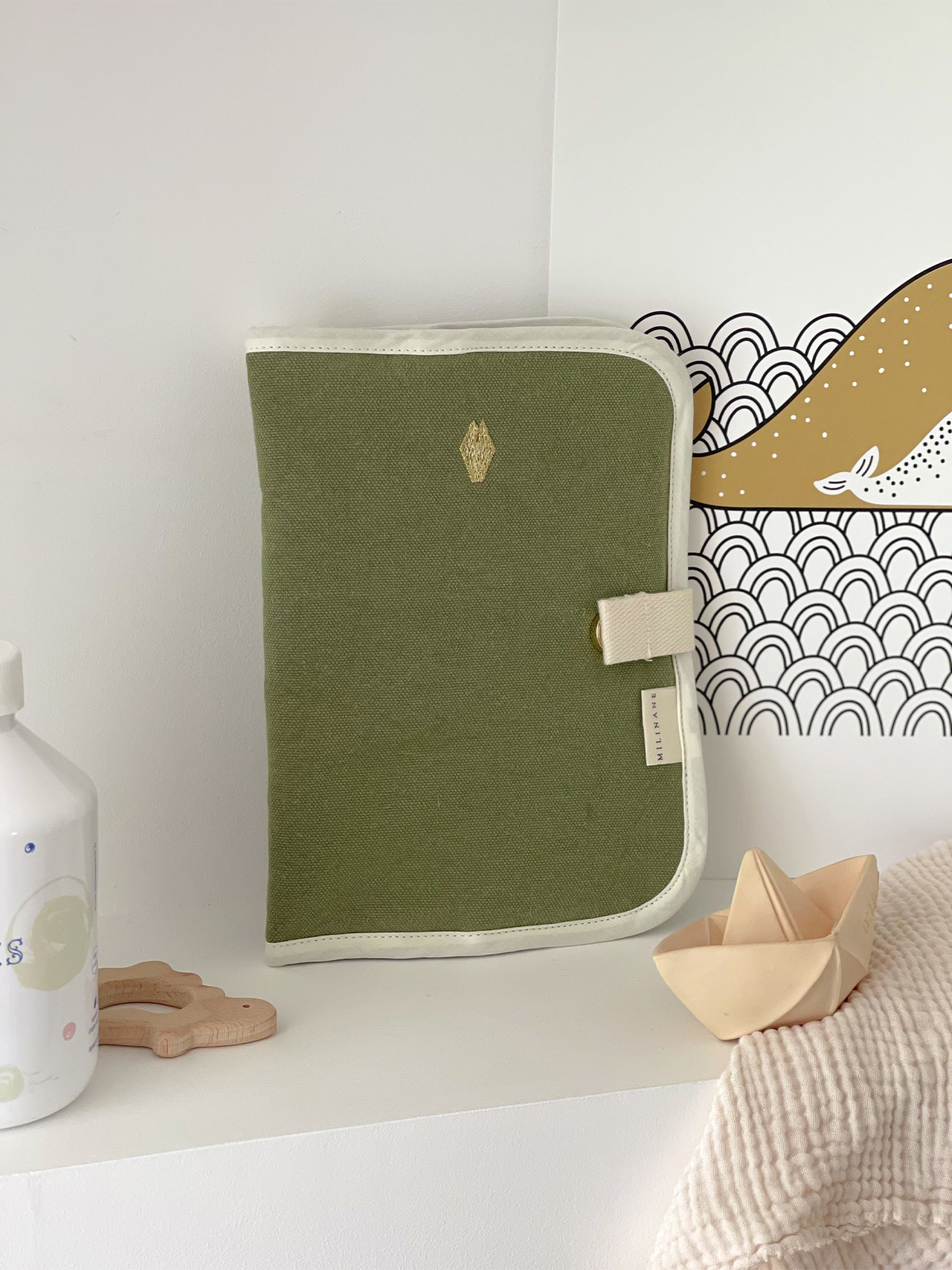 Olive Health Book Cover - Plain khaki - MILINANE